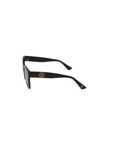 Gucci Gg0208s 002 Square Oversized Negro Plata Espejo