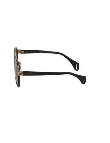 Gucci Gg0447s 003 Aviator Negro Cafe transparente Original